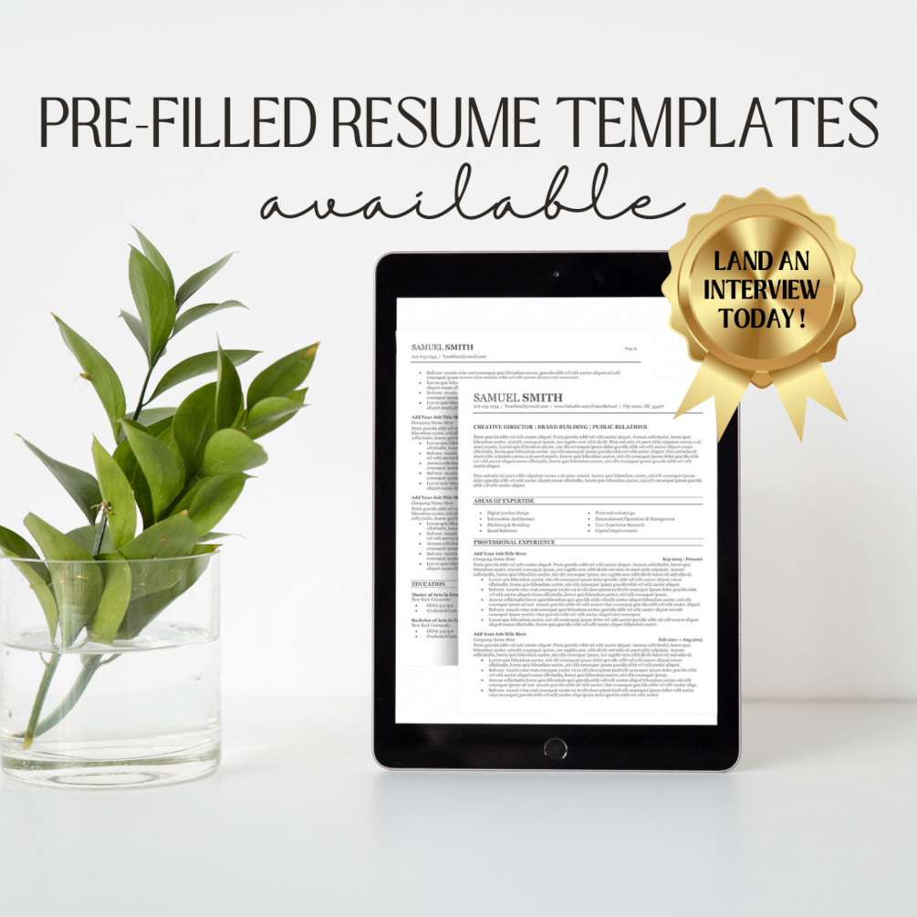 WFH Data Entry Prefilled Template, ATS Friendly