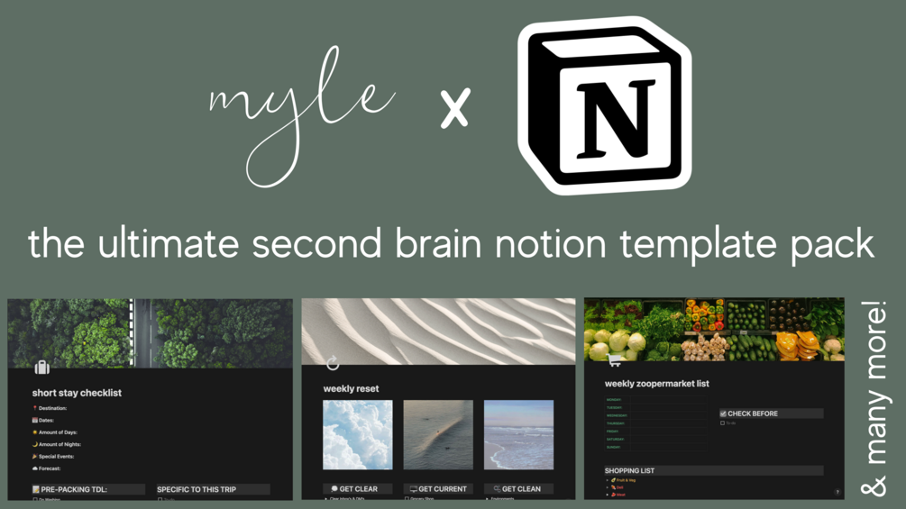 the ultimate 'second brain' notion template pack