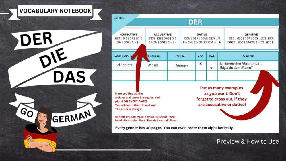 German nouns - Vocabulary notebook
