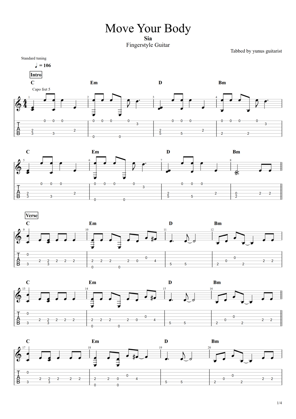 TAB. Move Your Body - Sia