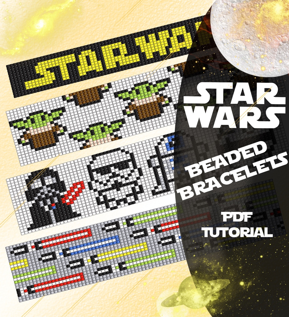 Star Wars Beaded Bracelets PDF Patterns. DIY Miyuki Delica digital ...