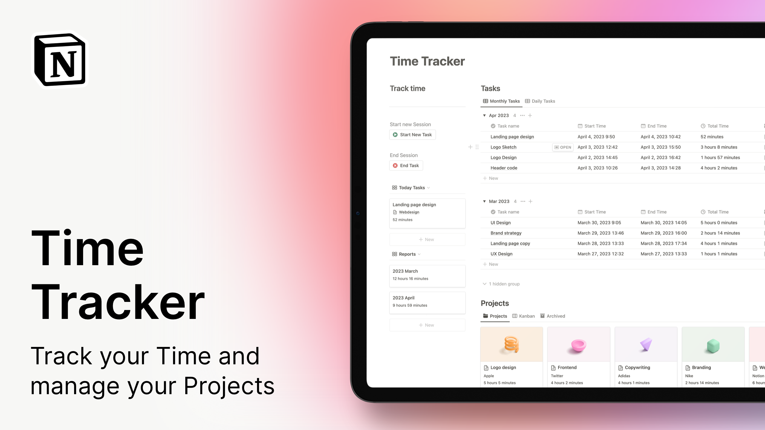 Notion Time Tracker Tempalte for Free 🔥 - Solt Wagner