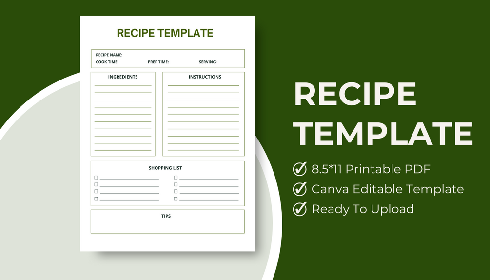 Recipe Template | KDP Interior