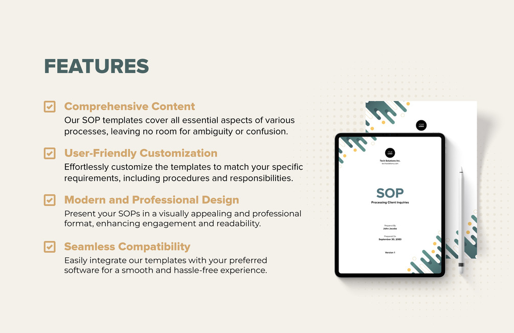 SOP Word Template (Editable To Words) #16