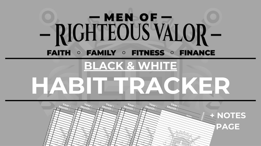 Habit Tracker + Notes Page - Black & White