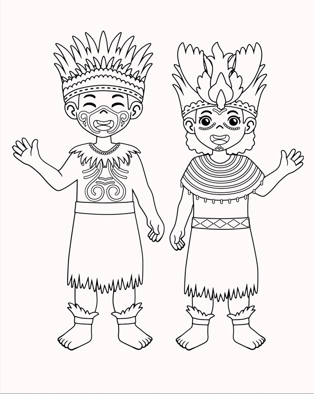CHILDREN'S COLORING BOOK WITH INDONESIAN TRADITIONAL CLOTHES THEME
