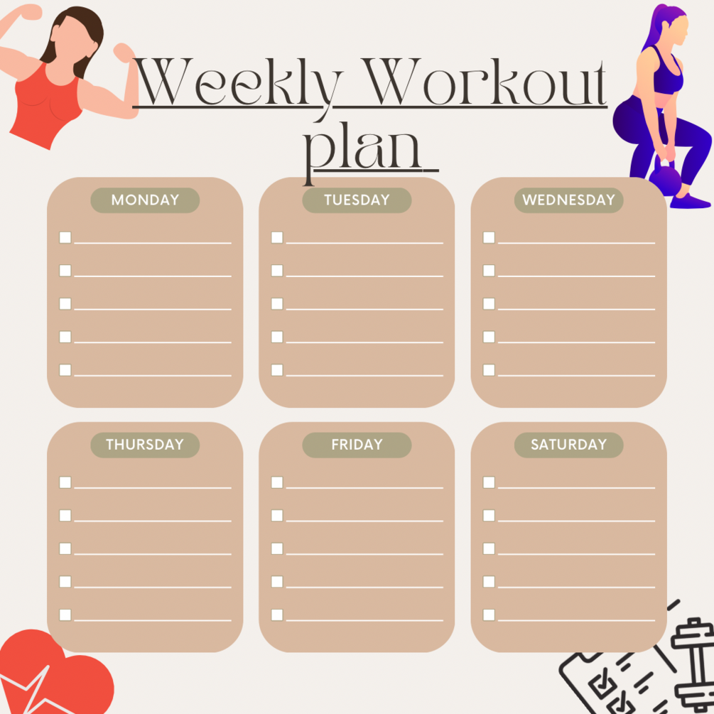 Weekly workout plan board