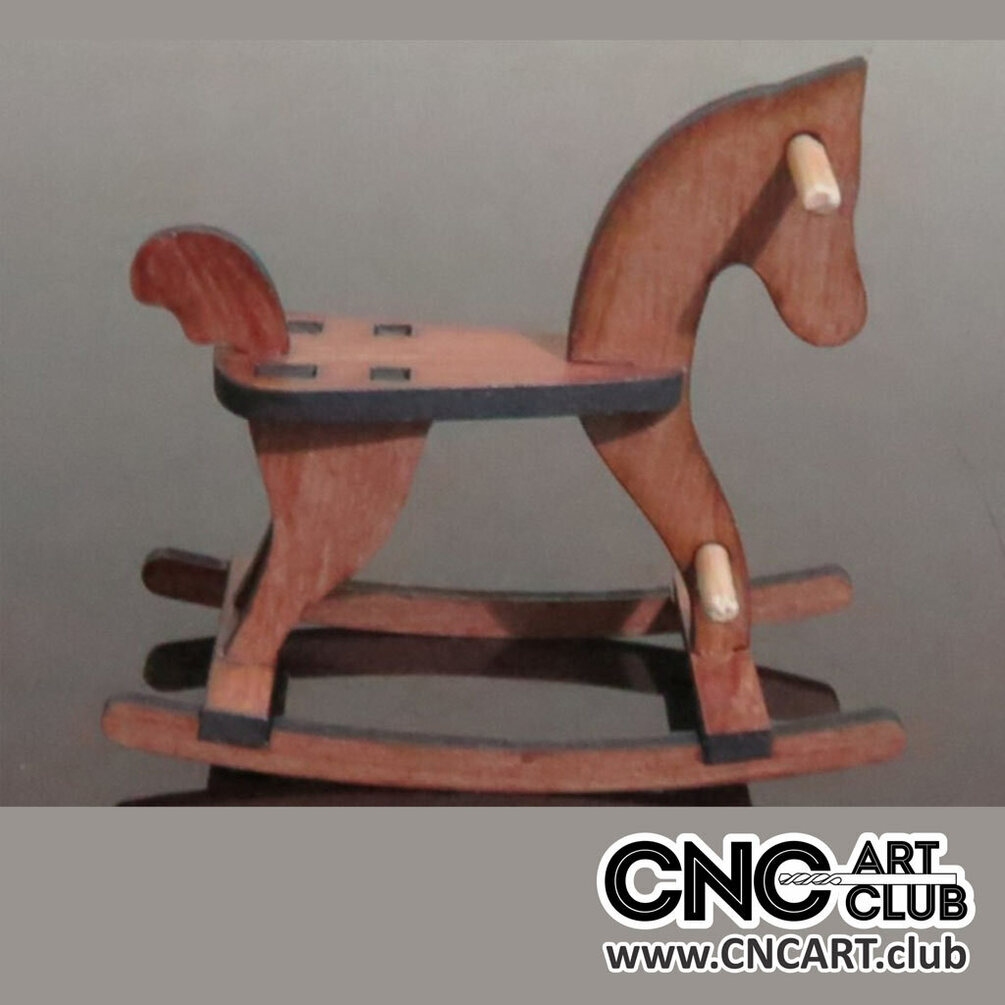 toys-1001 - Rocking horse DXF plan for cnc woodworking