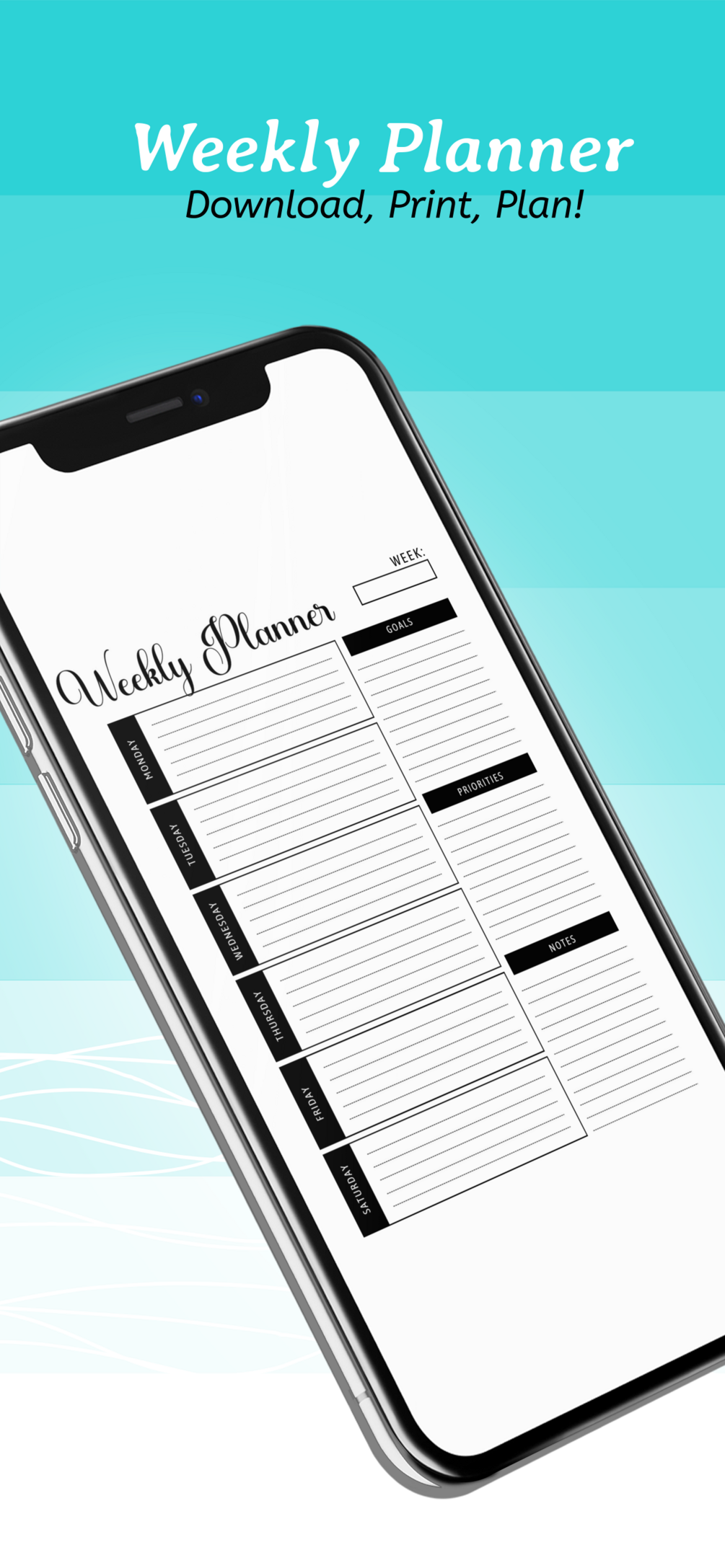 Weekly Planner Sheet (Printable/Digital)