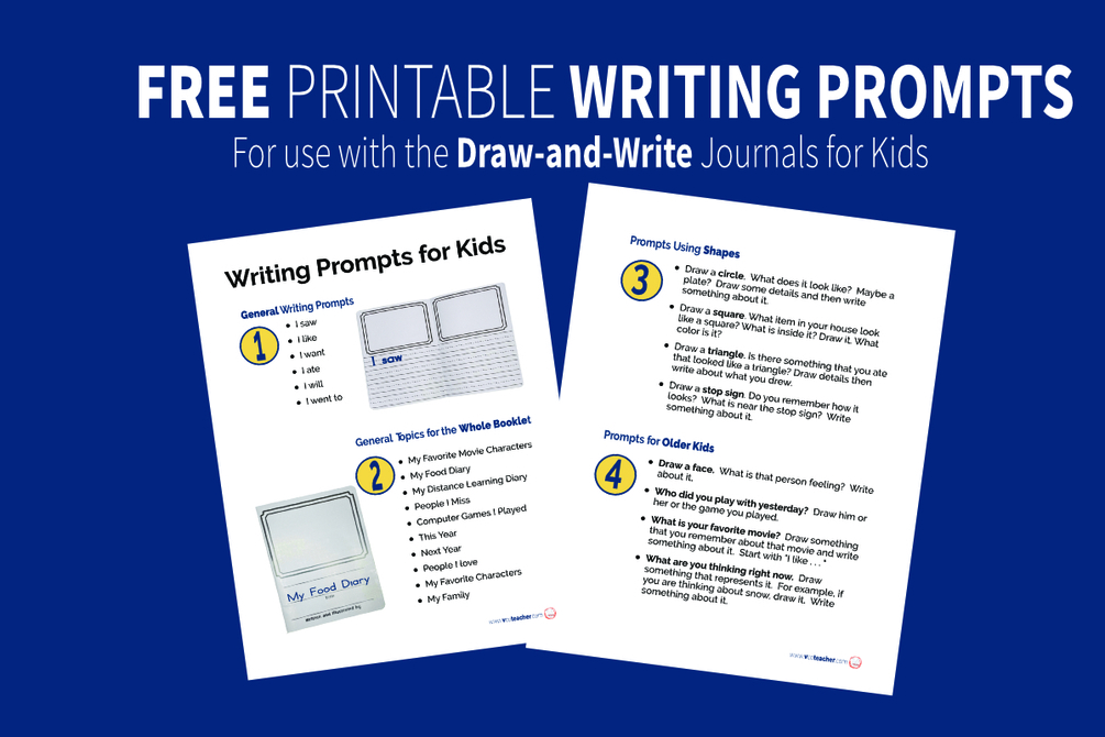 Writing Prompts for Write and Draw Journals for Kids