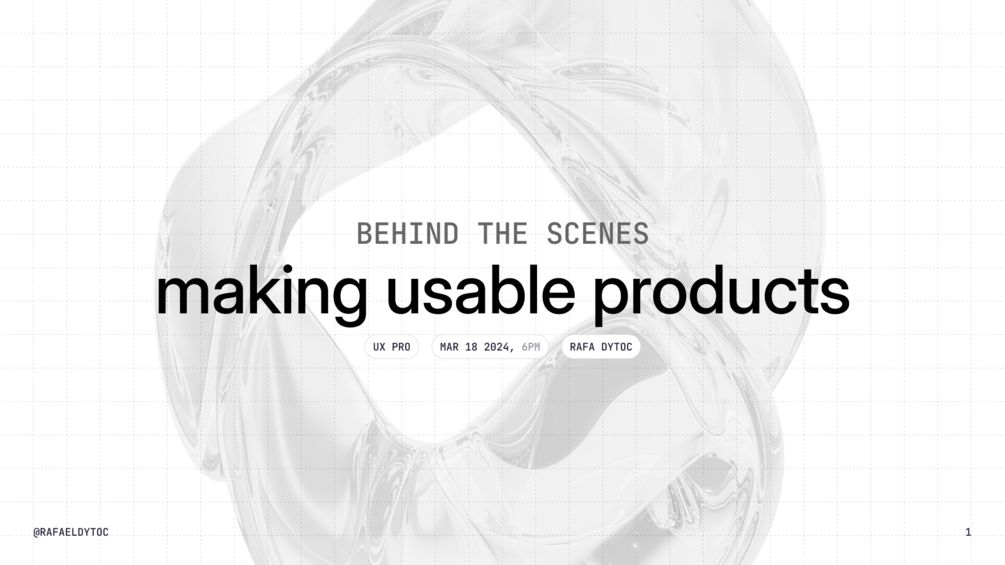 [Presentation Deck] BTS: Making Usable Products (2024)