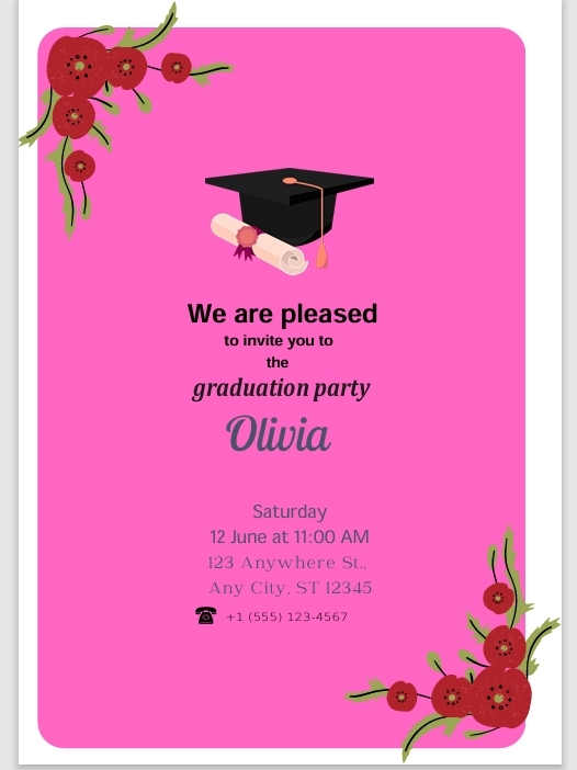 Classic Graduation Party Invitation – Editable PDF