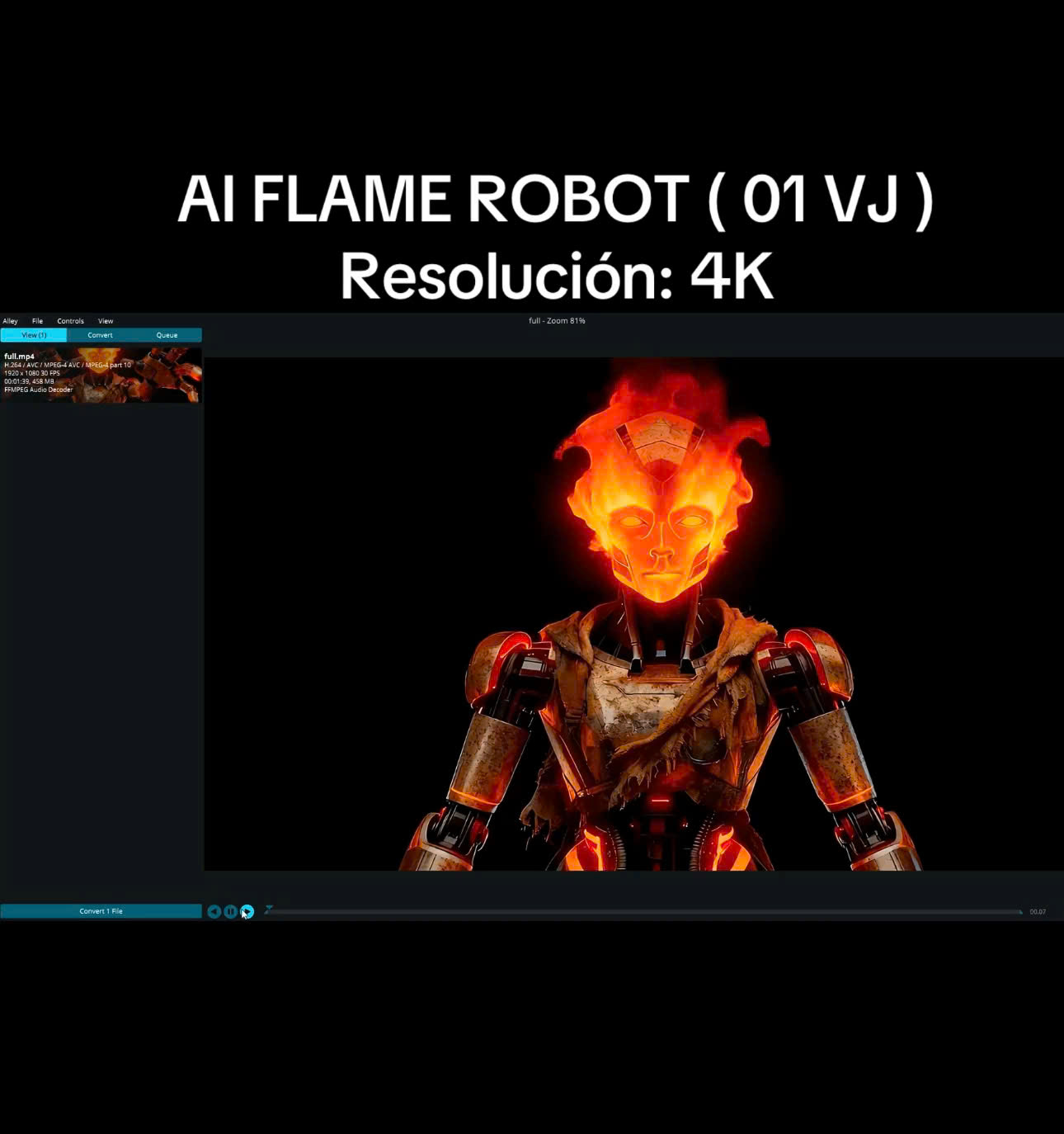 AI FLAME ROBOT 4K ( 1 VJ )