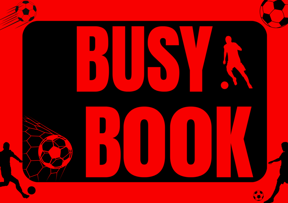 Football Busy Book red - digital product for printing - 26 pages