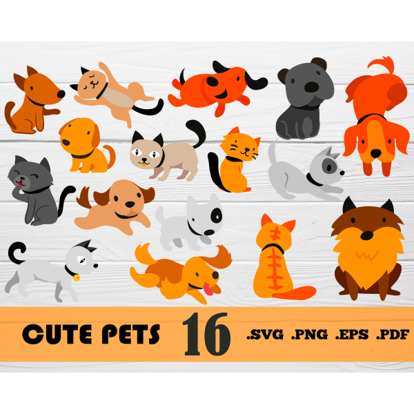 Cute pets svg,pets illustrator, pets silhouette, pets cricut, pets ...