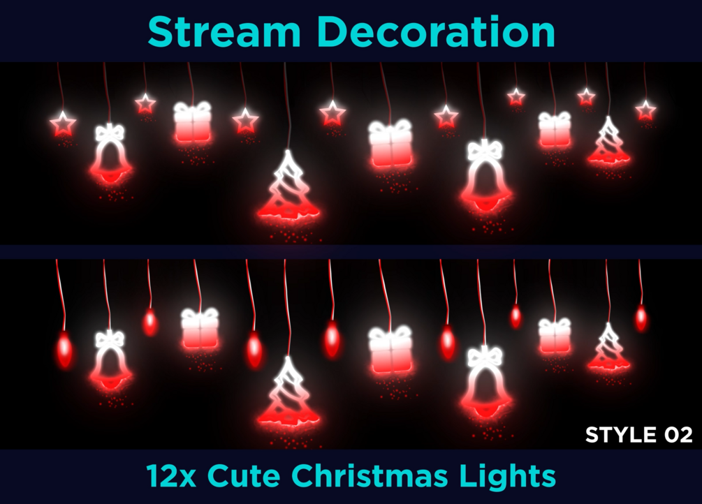 12x Christmas Stream Decoration, Party Lights, Winter Cozy Aesthetic ...