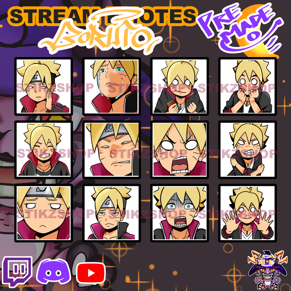 12 set of emotes | Borutokun