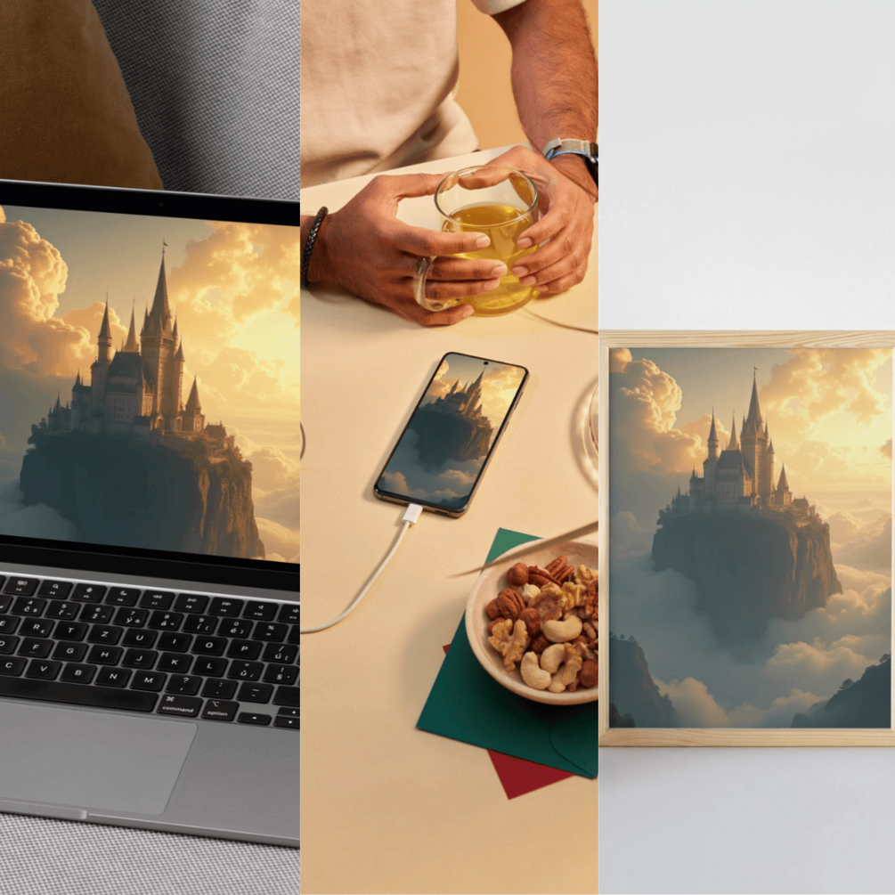 Castle in the Clouds – Fantasy Dreamscape Wallpaper Pack (Desktop, Mobile & Printable)