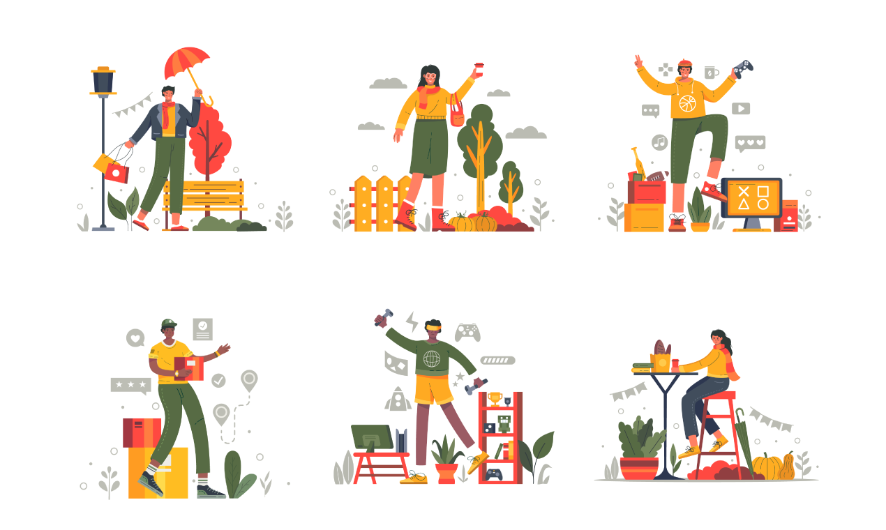 Gali illustrations - 58 Vector Elements