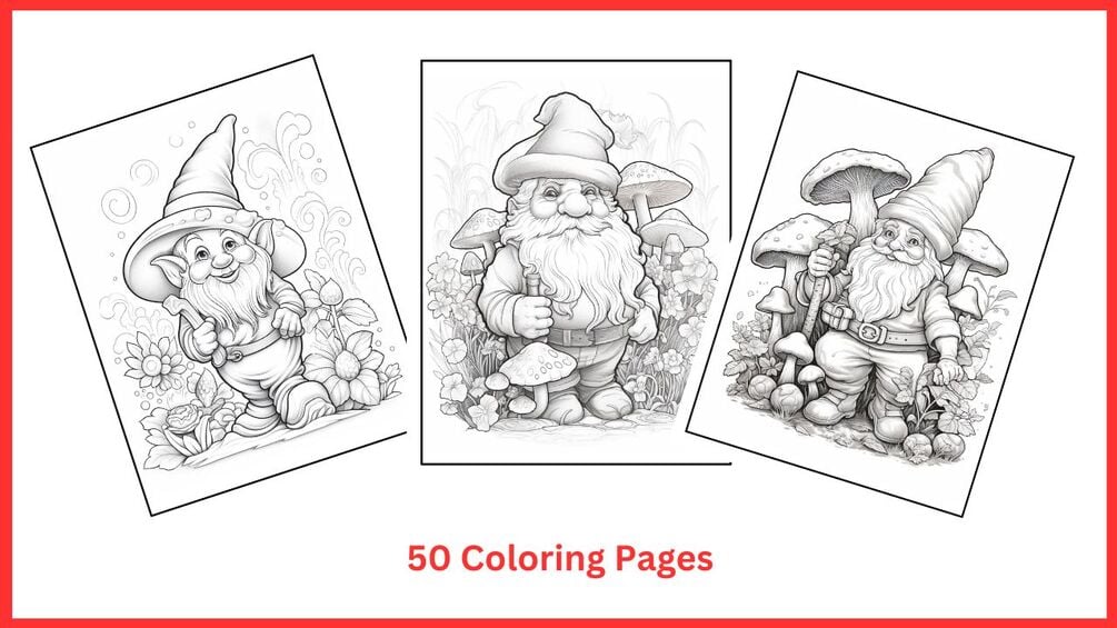 Enchanted Gnomes coloring book