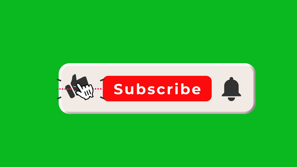 Animated YouTube Subscribe Button with Black Screen | Green Screen ...