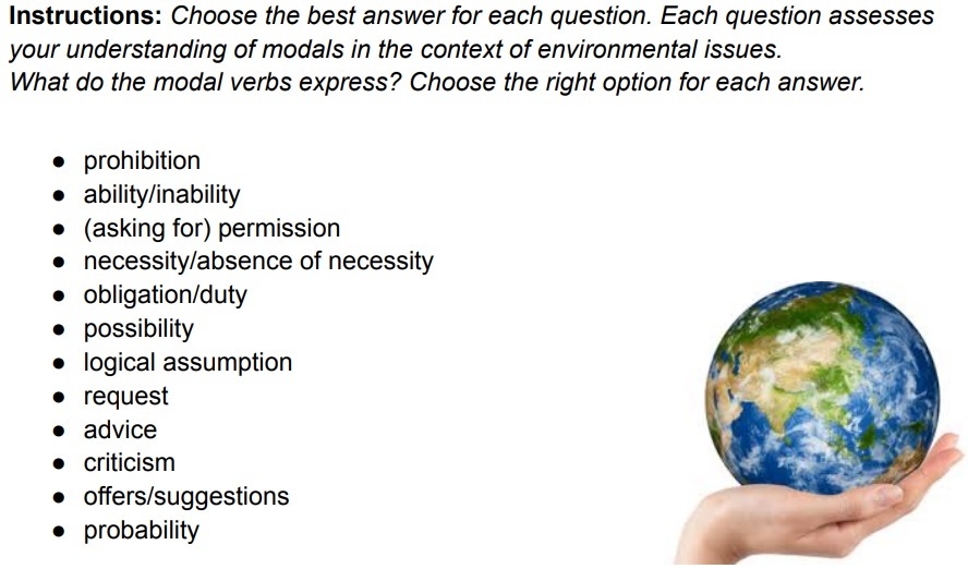 🌍 English Test: Modal Verbs and Environmental Issues ♻️