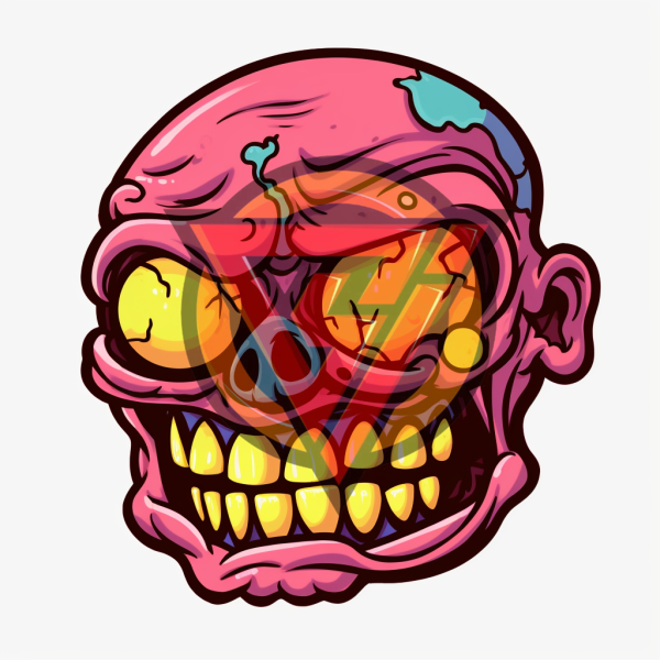 Rotten Rage: Undead Zombie Skull Digital Art