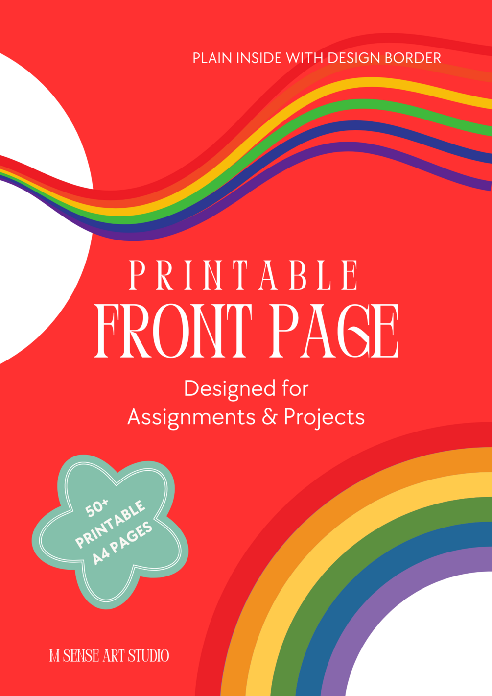 PRINTABLE FRONT PAGE - Digital Design Stationery Book - For School ...