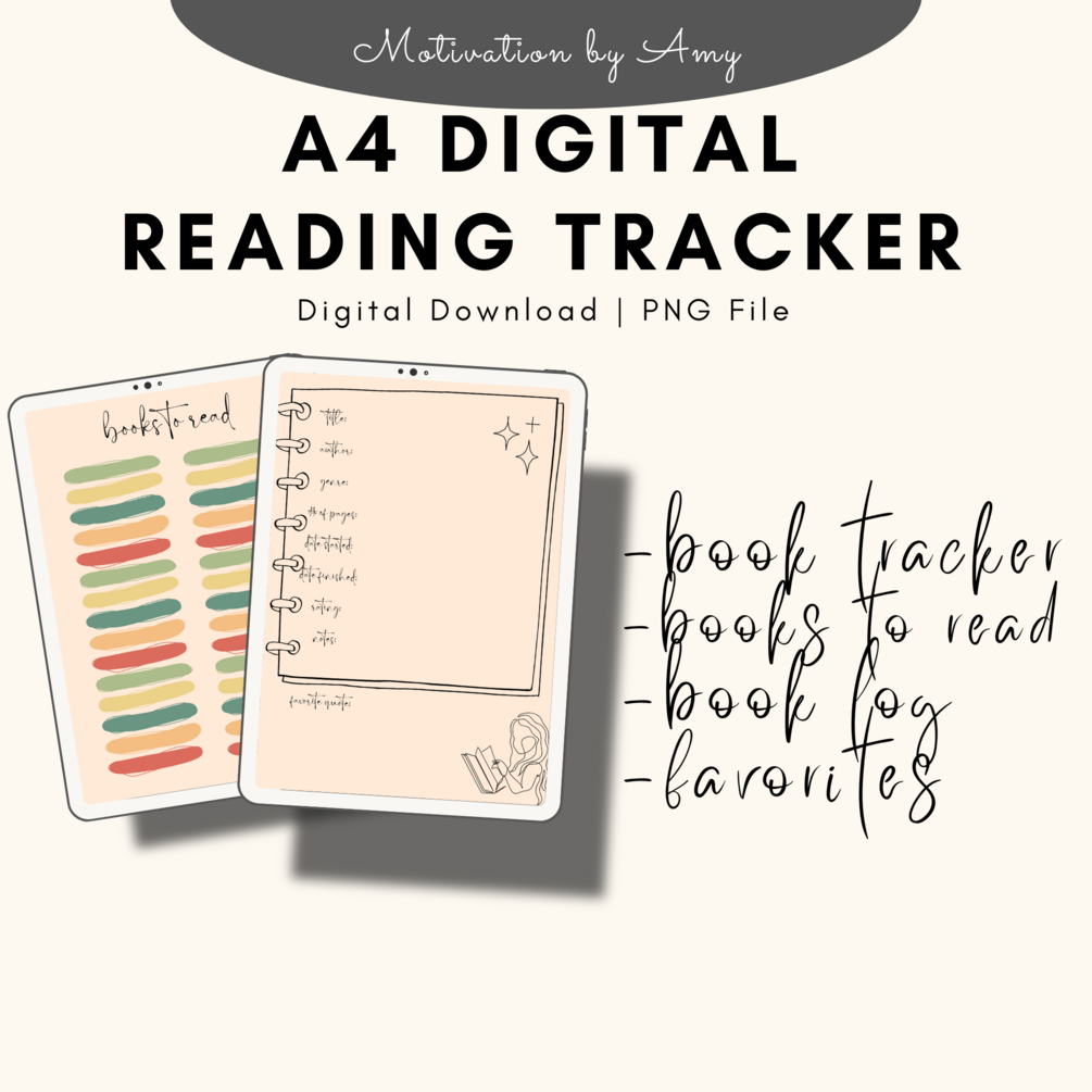 Digital Reading Log, Book Tracker, Book Tracker Printable, Book Tracker ...