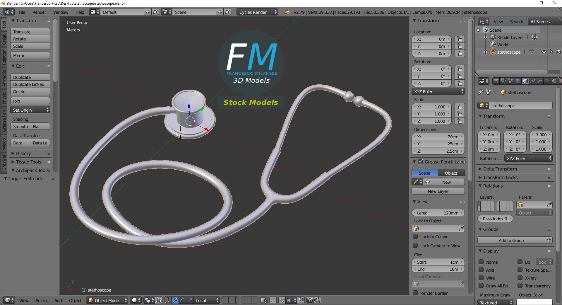 3D MODEL - Stethoscope