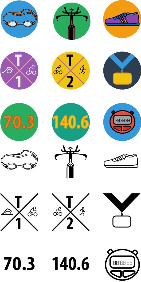 Triathlon Icon Set