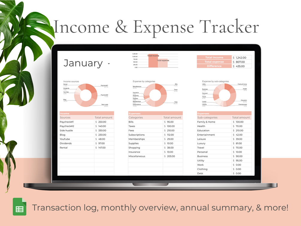 Income & Expense Tracker – Google Sheets