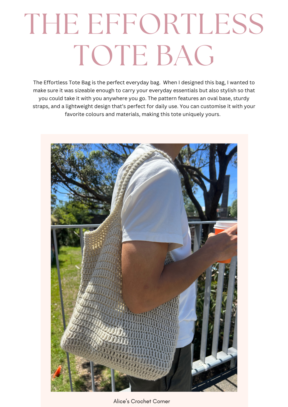 Effortless Tote Bag Crochet Pattern