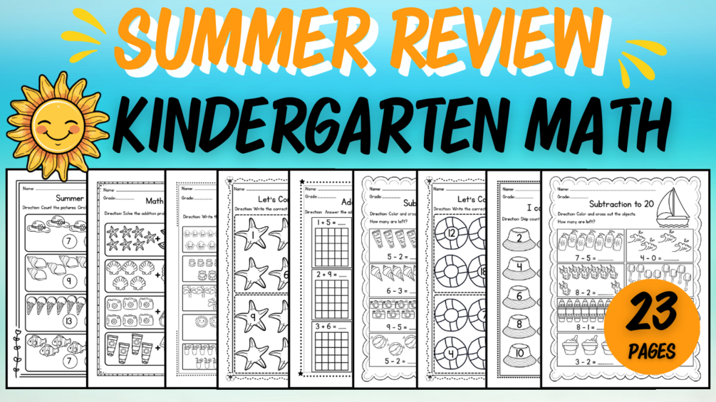 Summer Math Review Worksheets | End of Year Activities for Kindergarten ...