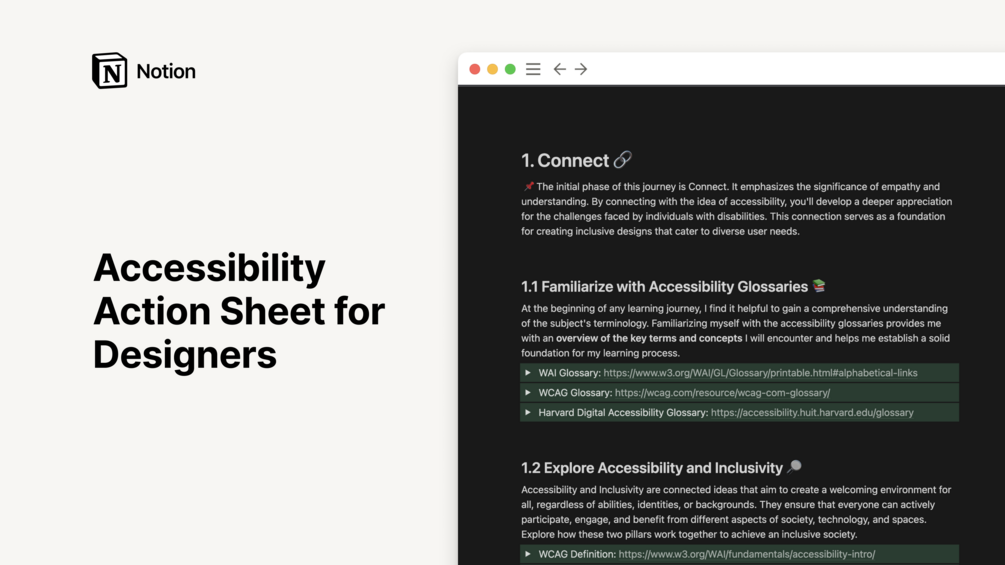 Accessibility Action Sheet for Designers - Free!