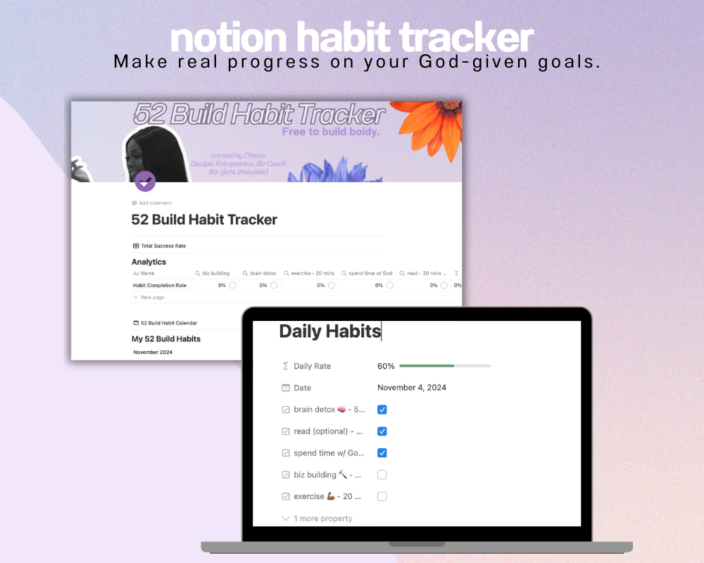2025 Notion Habit Tracker for Goal Setting & Daily Routines