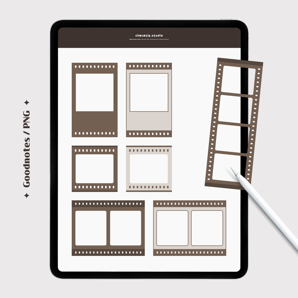 PhotoFrame B 20 Colors Digital Stickers Goodnotes PNG 