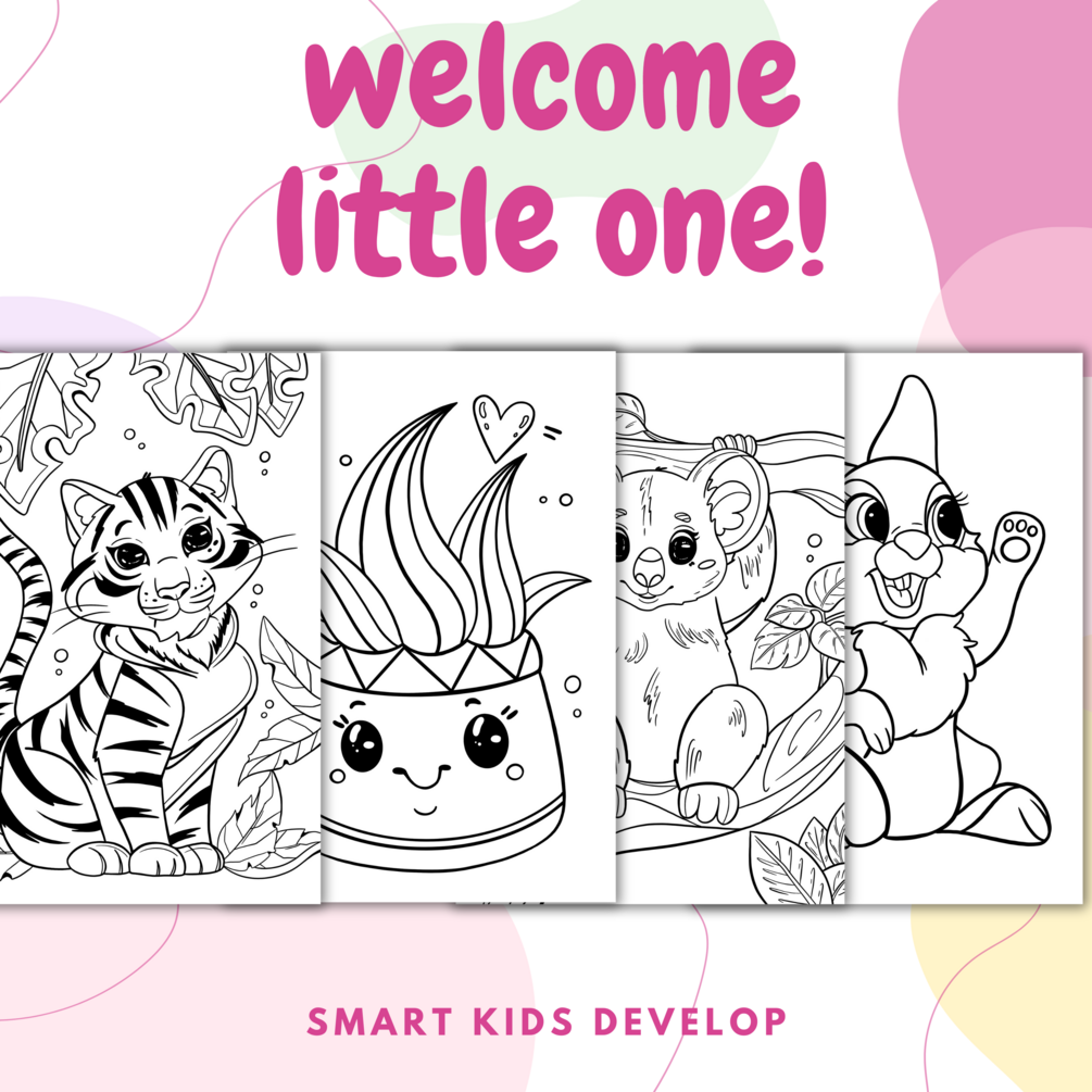 Wild & Cute | Printable Animal Coloring Pages for Kids | Digital Download