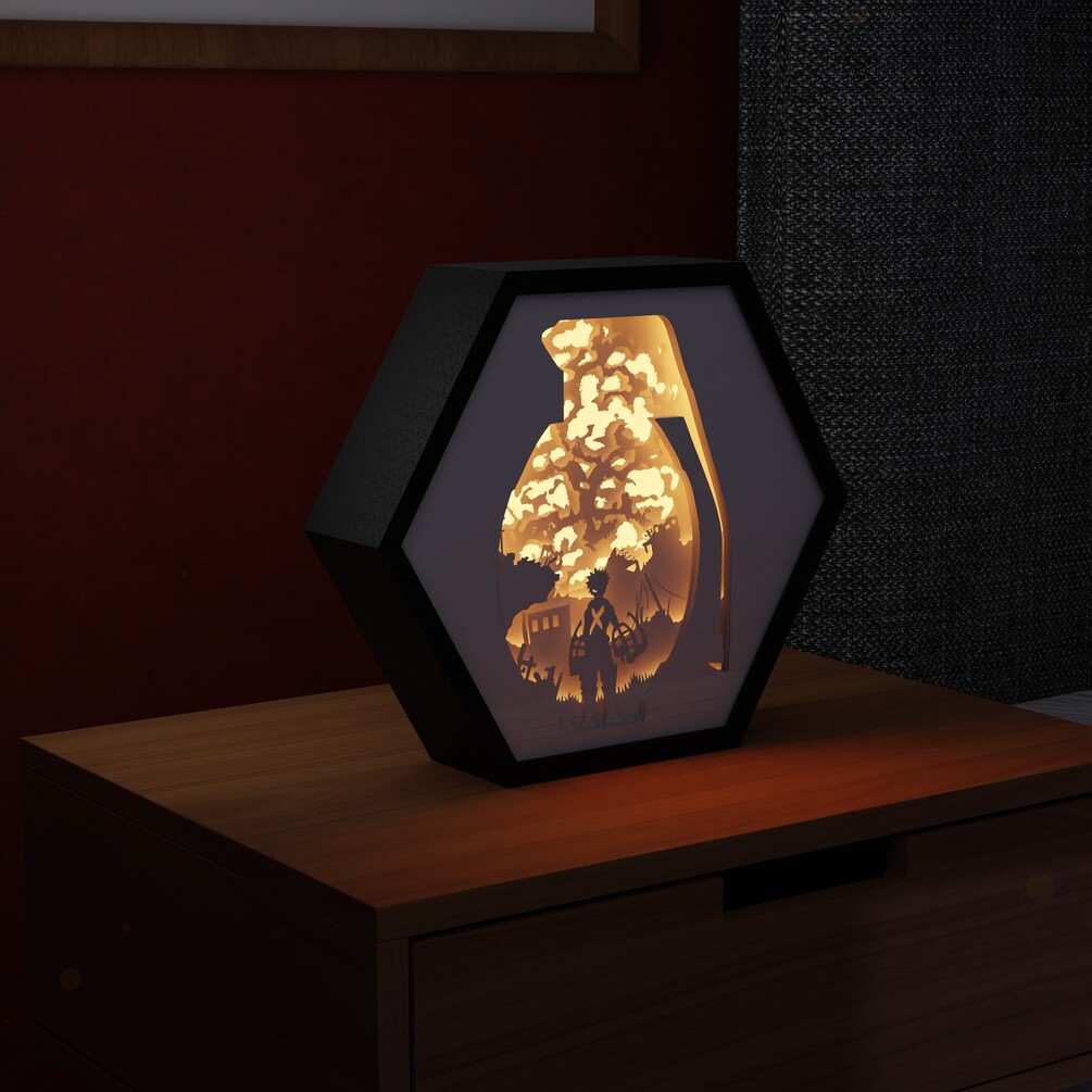 My Hero Academia Inspired by Diy Light Box Lamp Template - PDF, SVG ...
