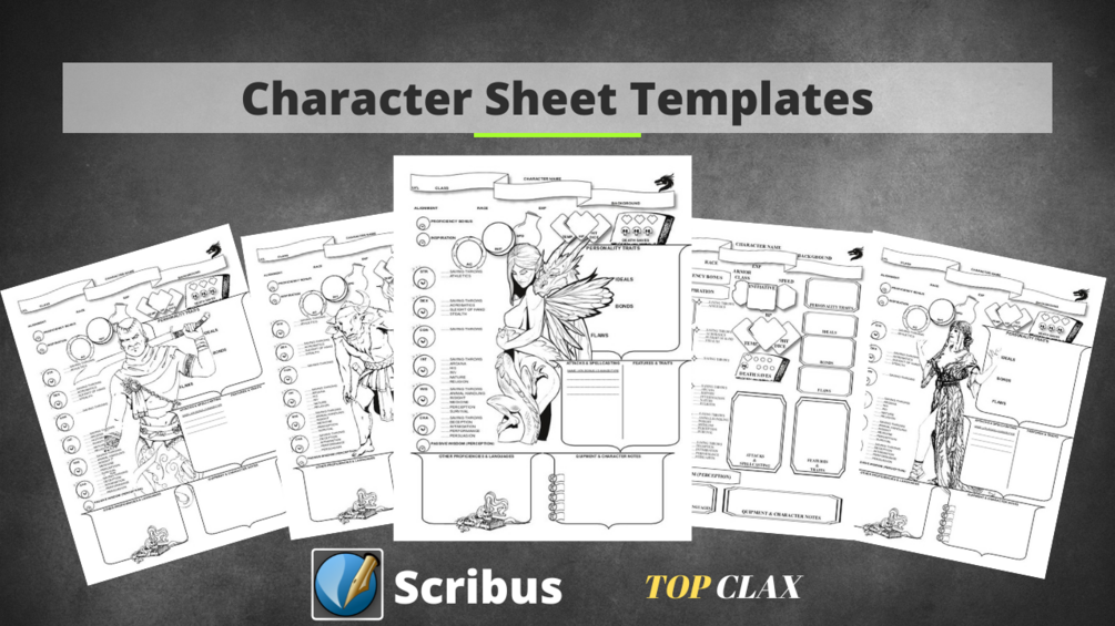 Scribus Character Sheet Templates