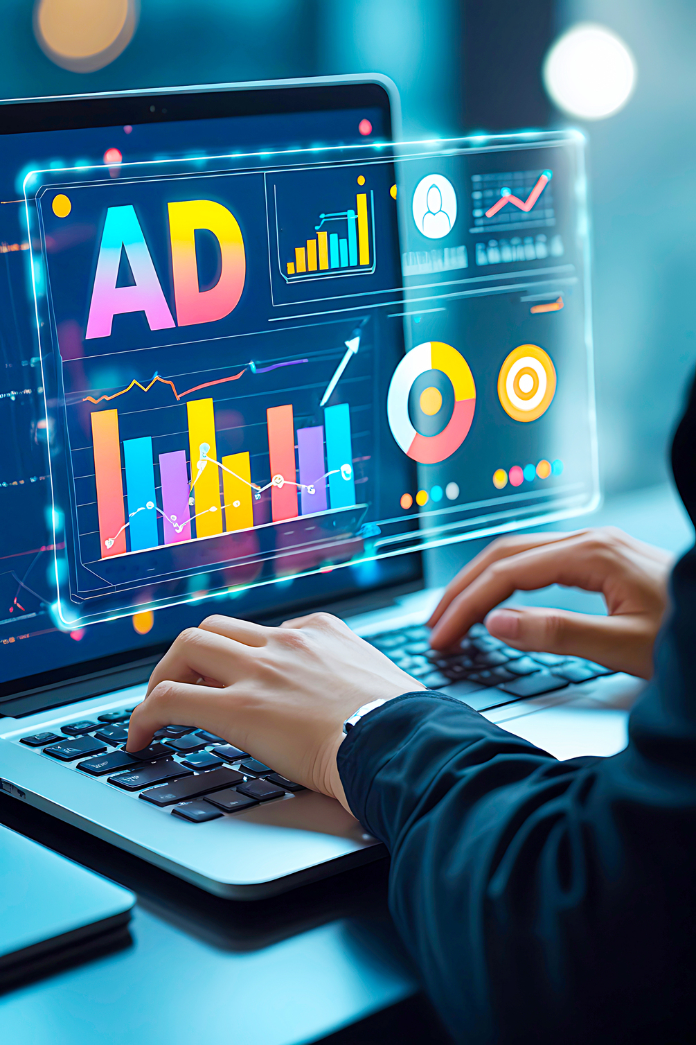 Digital Advertising and Marketing Analytics on Laptop Screen - Business ...