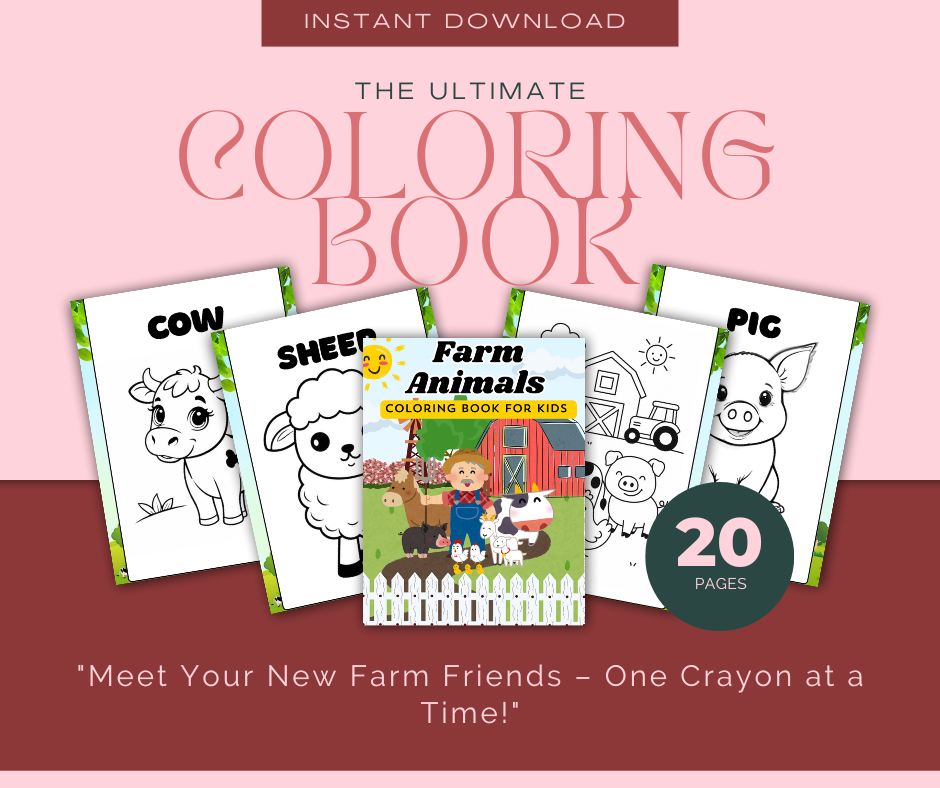 FARM-TASTIC COLORING BOOK – CUTE ANIMALS TO COLOR | Available for Resell