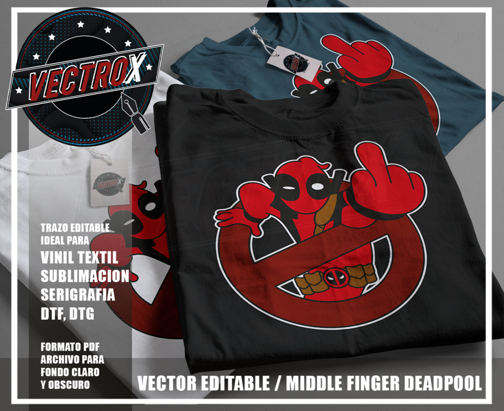 Vector Editable - Middle Finger Deadpool
