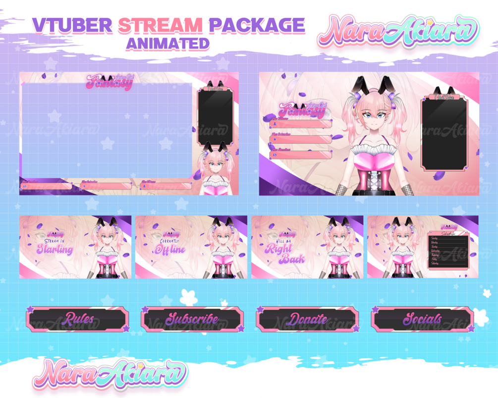 Transform Your Channel with the Overlay Anime Girl Fantasy 4 Stream Package