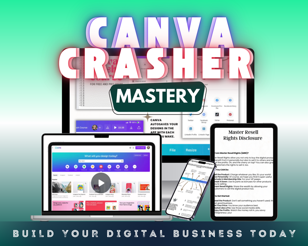 Canva Crasher Mastery Course: From Editing to Earning