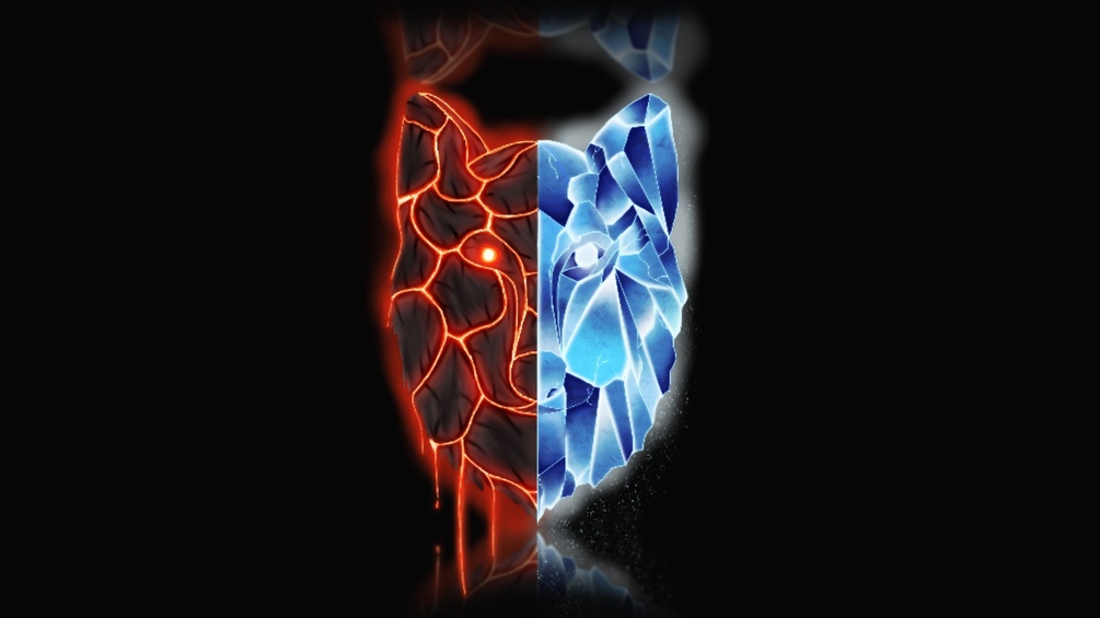 Fire and Ice Wolf Wallpaper