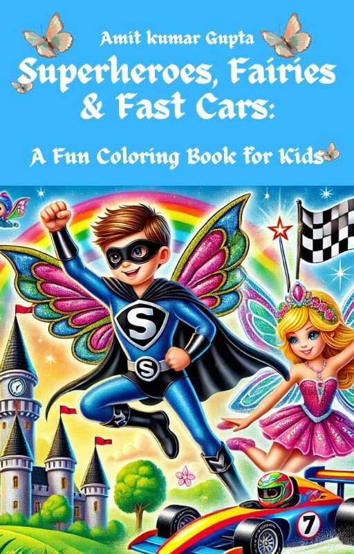 Superheroes, Fairies & Fast Cars: A Fun Coloring Book for Kids