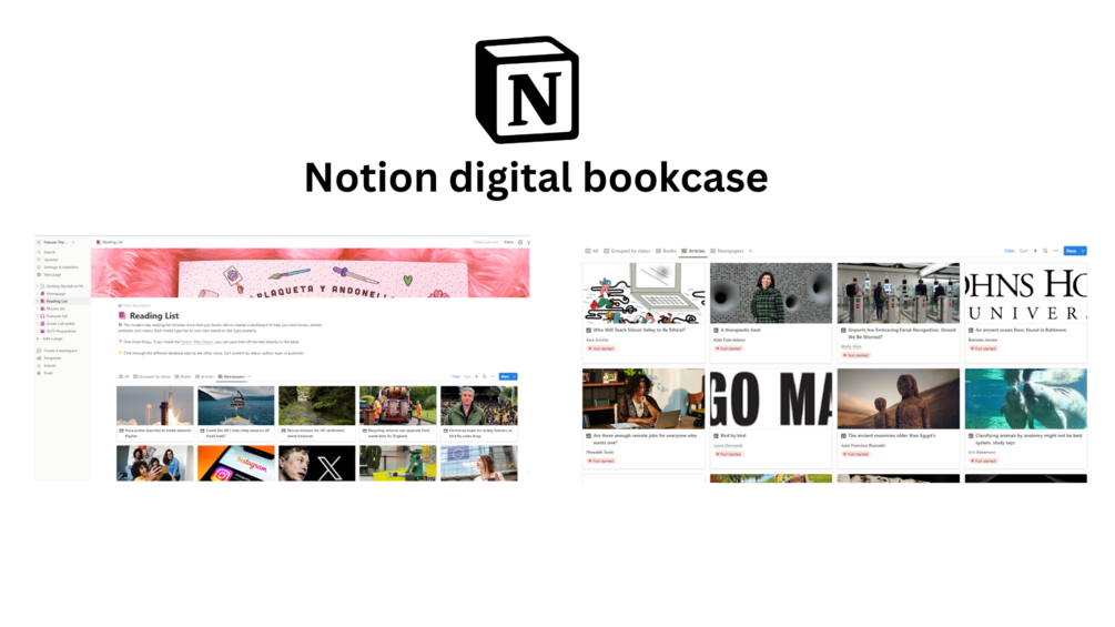 Digital bookcase templete