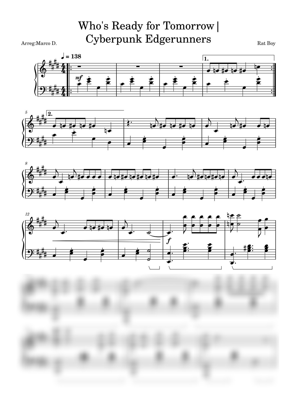 Who's Ready for Tomorrow | Cyberpunk Edgerunners SHEET + MIDI