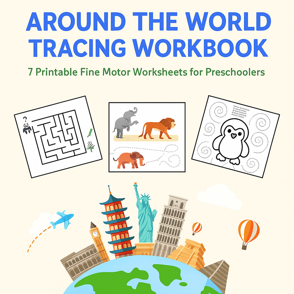 Around the World Tracing – Preschool Fine Motor Printables